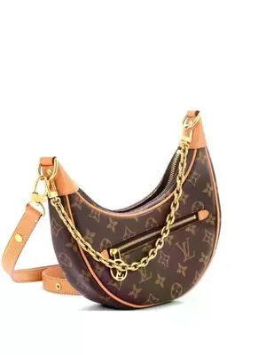LOUIS VUITTON Loop Handbag Monogram Canvas Hobo Bag - Brown