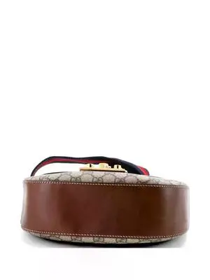 Gucci Padlock Saddle Shoulder Bag Gg Coated Canvas - Brown