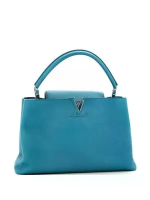 LOUIS VUITTON Capucines Bag Leather Mm Satchel - Blue