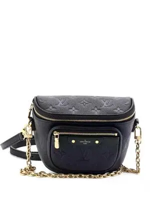 LOUIS VUITTON Bum Bag Monogram Empreinte Leather Mini Belt Bag - Black