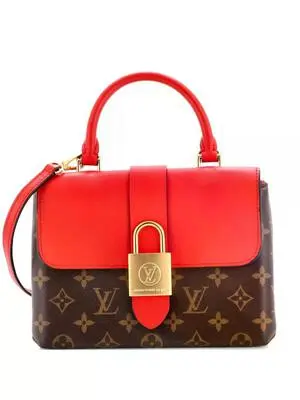 LOUIS VUITTON Locky Handbag Monogram Canvas With Leather Bb Satchel - Red