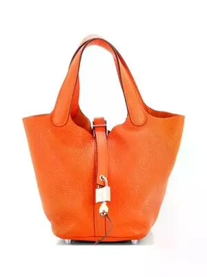 Hermès Picotin Lock Bag Clemence Pm Bucket Bag - Orange