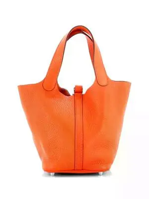Hermès Picotin Lock Bag Clemence Pm Bucket Bag - Orange