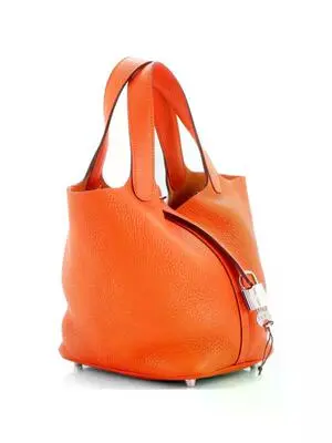 Hermès Picotin Lock Bag Clemence Pm Bucket Bag - Orange