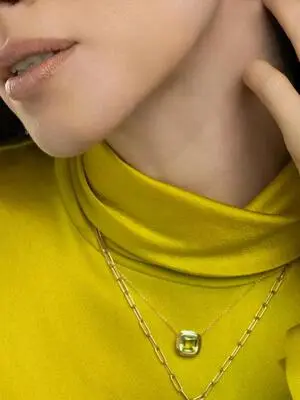 Goshwara Manhattan Lemon Quartz Necklace - Gold