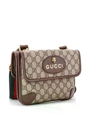 Gucci Neo Vintage Flap Messenger Gg Coated Canvas Small - Brown