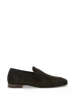 Santoni Carlo Woven Leather Loafers