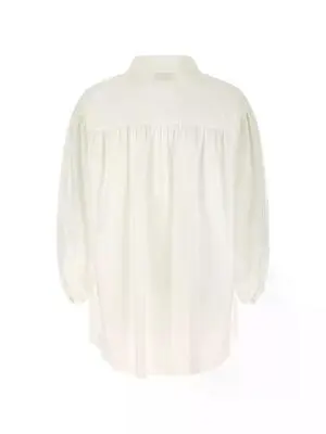 Yohji Yamamoto Frilled Gather Cotton Shirt - White