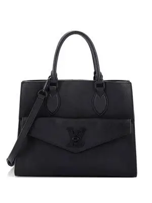 LOUIS VUITTON Lockme Monochrome Leather Pm Tote Bag - Black