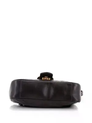 Gucci Gg Marmont Flap Bag Matelasse Leather Small Crossbody Bag - Black