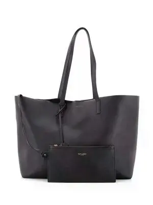 Saint Laurent Shopper Leather Large Tote Bag - Black