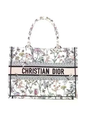 Dior Book Embroidered Canvas Medium Tote Bag - Multicolour