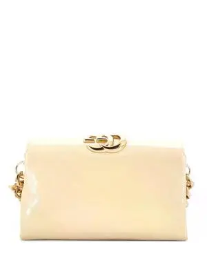 Gucci Gg Soft Chain Handle Bag Patent Small Satchel - White