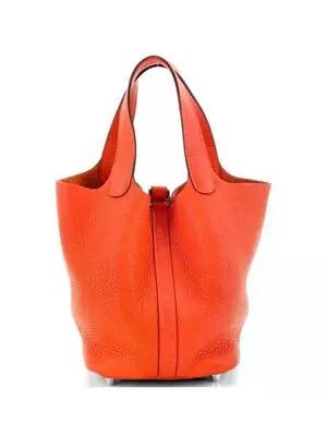 Hermès Picotin Lock Bag Clemence Pm Bucket Bag - Orange