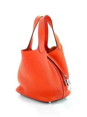 Hermès Picotin Lock Bag Clemence Pm Bucket Bag - Orange