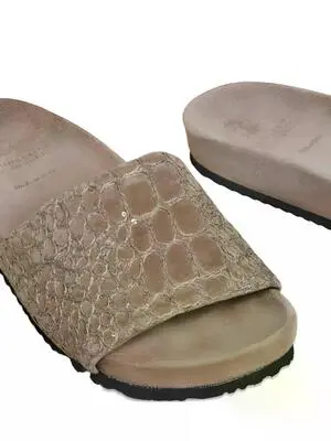 Brunello Cucinelli Embossed Leather Sandals