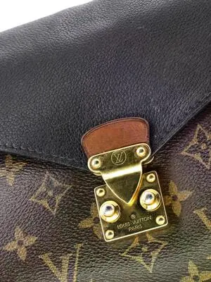 LOUIS VUITTON Pallas Chain Monogram Canvas And Calfskin Shoulder Bag - Black