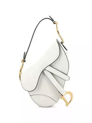 Dior Saddle Handbag Leather Mini Shoulder Bag White