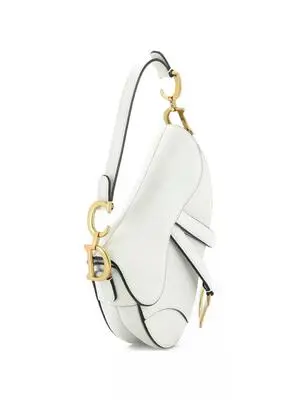 Dior Saddle Handbag Leather Mini Shoulder Bag - White