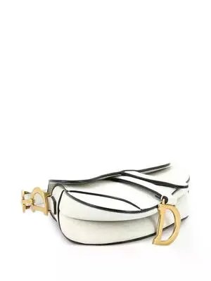 Dior Saddle Handbag Leather Mini Shoulder Bag - White