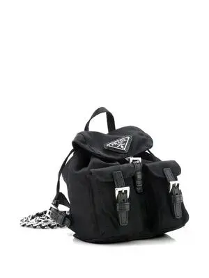 Prada Double Pocket Chain Shoulder Bag Re-nylon Mini Backpack