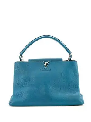 LOUIS VUITTON Capucines Bag Leather Mm Satchel - Blue
