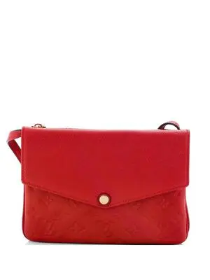 LOUIS VUITTON Twice Handbag Monogram Empreinte Leather Crossbody Bag - Red