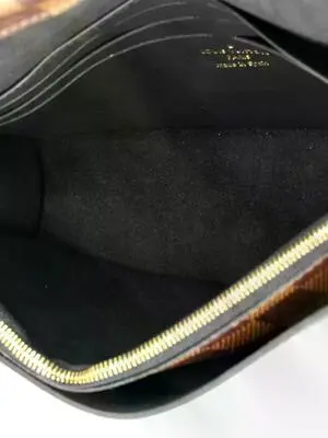 LOUIS VUITTON Vavin Chain Wallet Nm Damier With Leather Crossbody Bag - Black