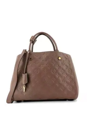 LOUIS VUITTON Montaigne Handbag Monogram Empreinte Leather Gm Tote Bag - Neutrals