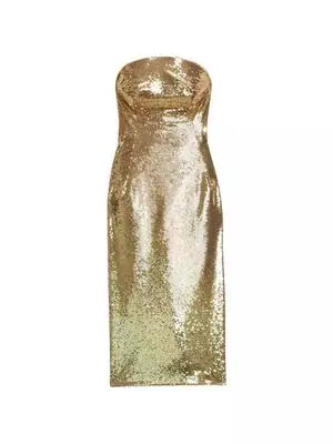 Ermanno Scervino Sequin Embellished Midi Dress - Gold
