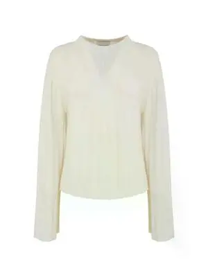LOULOU Flared Ribbed Sweater - Neutrals