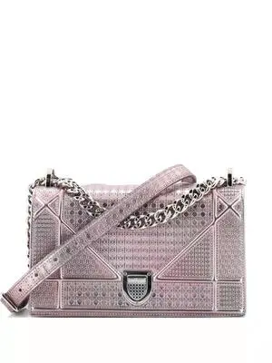 Dior Diorama Flap Bag Cannage Embossed Calfskin Small Shoulder Bag - Pink