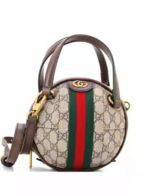 Gucci Ophidia Basketball Bag Gg Coated Canvas Mini Shoulder Bag - Brown