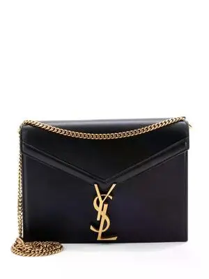 Saint Laurent Cassandra Chain Shoulder Bag Leather Small Crossbody Bag - Black