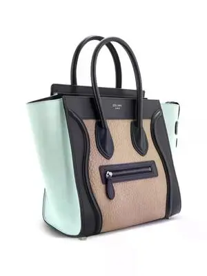 Celine Tricolor Leather Micro Luggage Tote Bag