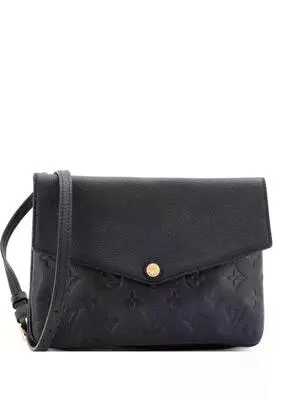 LOUIS VUITTON Twice Handbag Monogram Empreinte Leather Crossbody Bag - Black