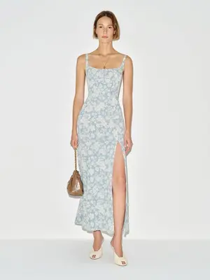 REFORMATION Reformation Ailany Midi Dress With Floral Print Blue
