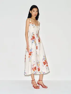 REFORMATION Birdie Linen Maxi Dress - Ivory