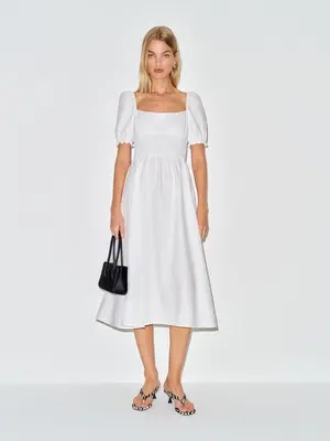REFORMATION Adler Linen Dress - Ivory