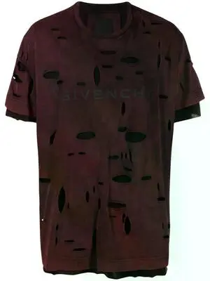 Givenchy Layered-design Ripped Cotton T-shirt