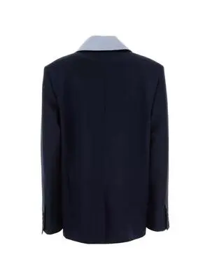 Miu Miu Single-breasted Wool Blazer With Detachable Collar