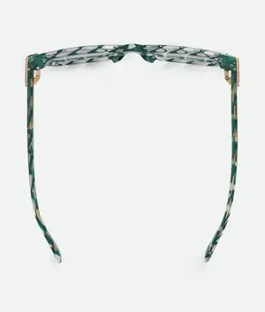 Bottega Veneta Mitre Square Eyeglasses - Green/transparent