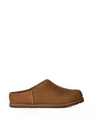 UGG Logo-detail Leather Flat Mules - Brown