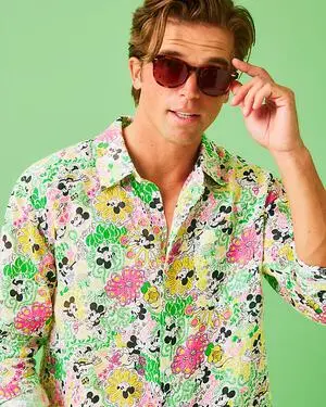 LILLY PULITZER Stuff Addison Linen Button Down Shirt