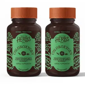 HERBS ETC. Chloroxygen Chlorophyll Concentrate Softgels, Blood & Energy Support - No Color