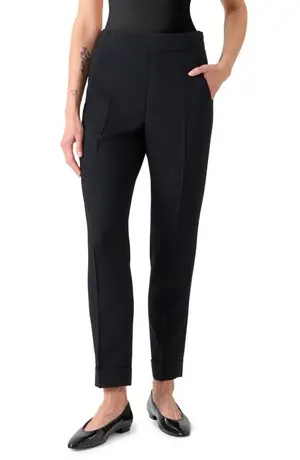 Akris Virgin Wool Blend Tapered Leg Pants - Black