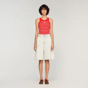 Sandro Washed Denim Bermuda Shorts