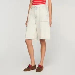 Sandro Washed Denim Bermuda Shorts