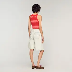 Sandro Washed Denim Bermuda Shorts