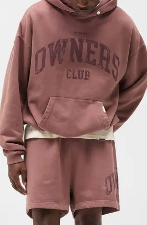 REPRESENT Owners' Club Cotton Graphic Hoodie - Smoked Rose